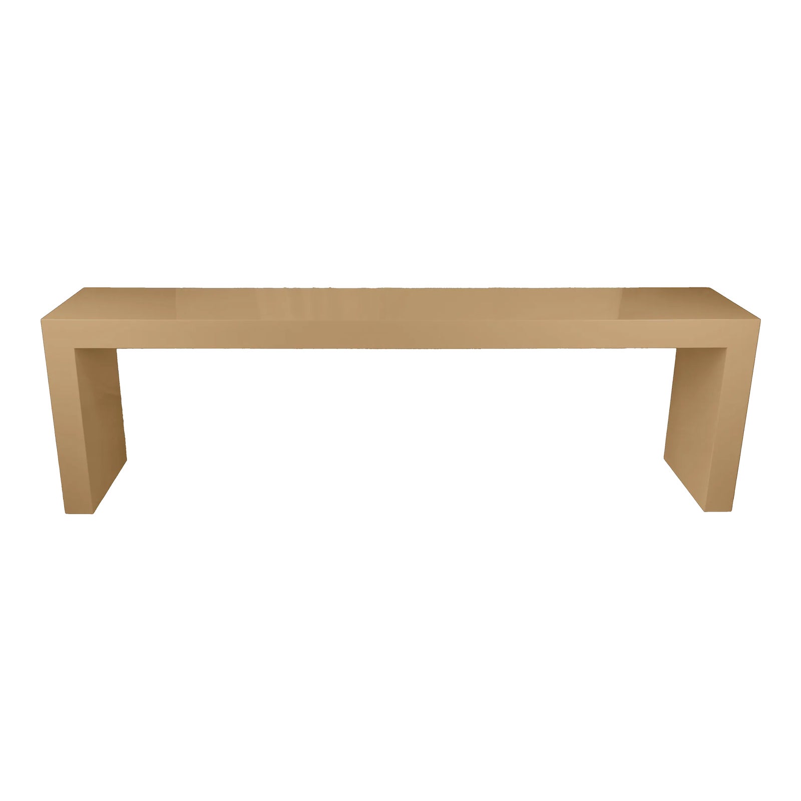 Custom 90" Oversized Waterfall Console Table in Classic Caramel | Chairish