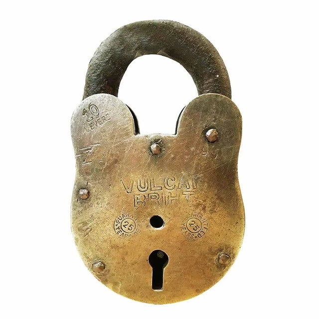 Vintage Brass Padlock, Early 20th Century | Chairish
