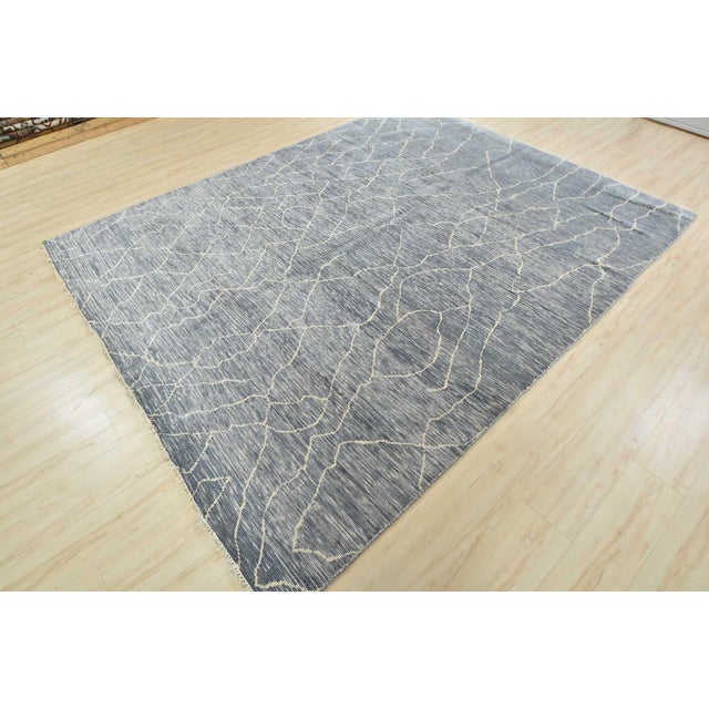 Moroccan 8′ X 10′ Gray Wool Hand-Knotted Area Rug | Chairish