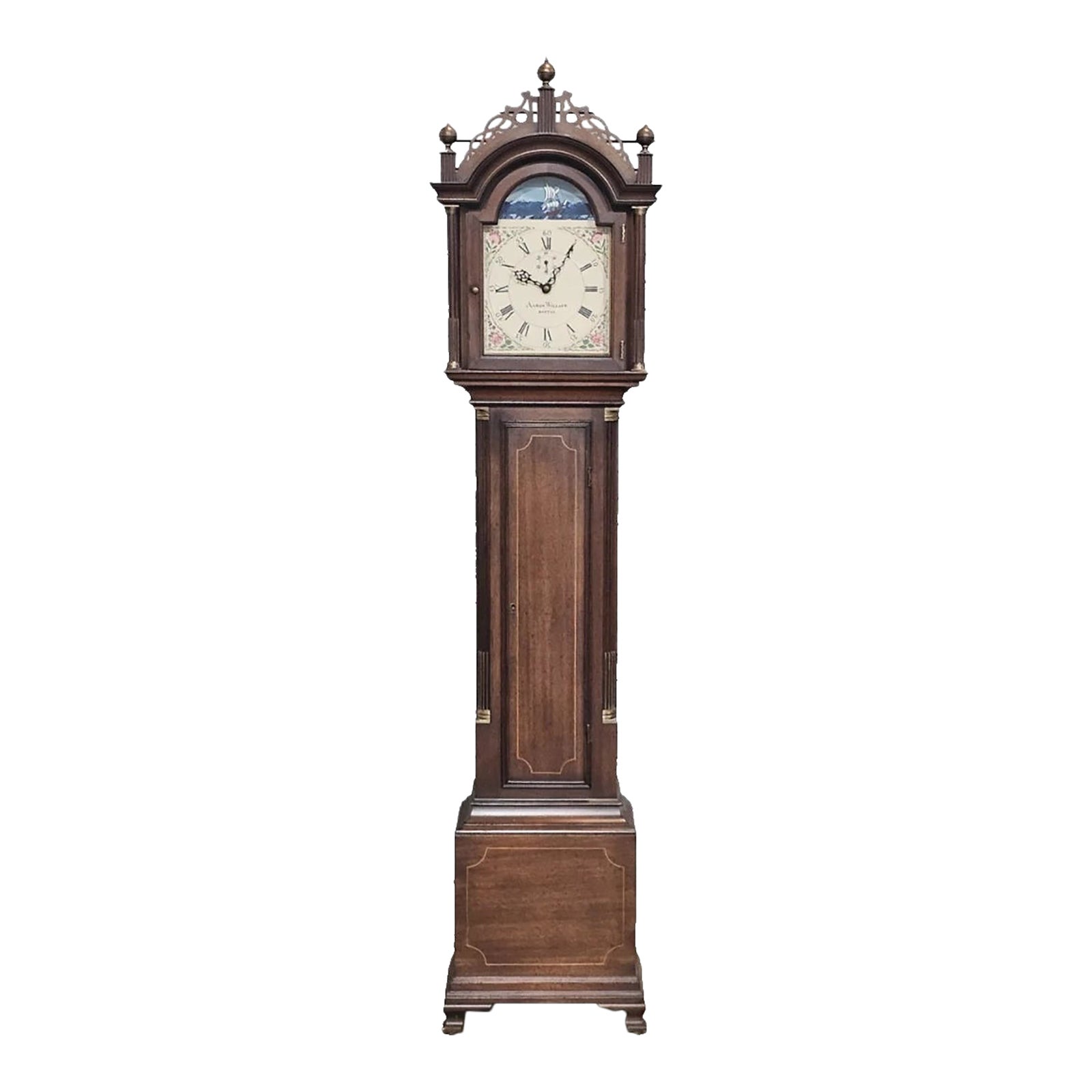 Colonial Aaron Willard Mahogany Grandfather Clock Henry Ford Museum ...