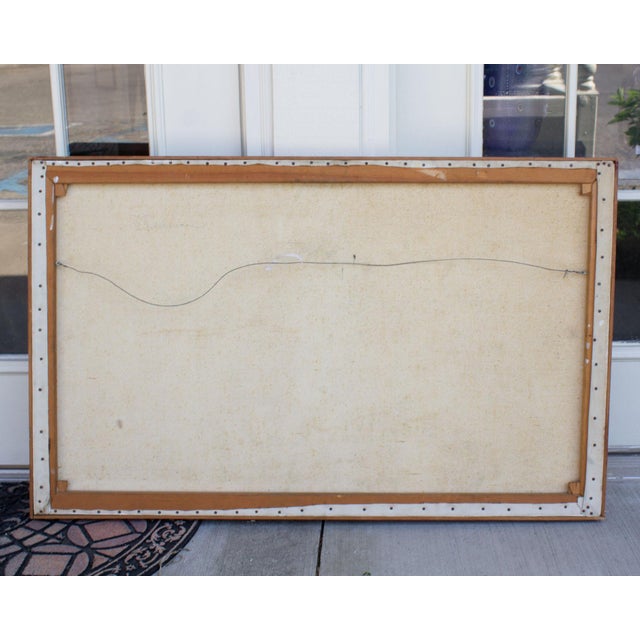 1960s Oil on Canvas Abstract Painting Signed by Artist Steve Redman ...