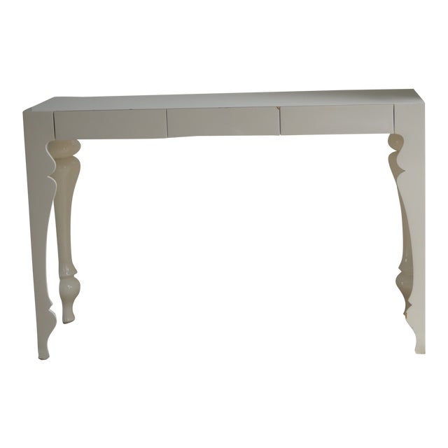 Reeves Design Ivory Wood Console Table | Chairish