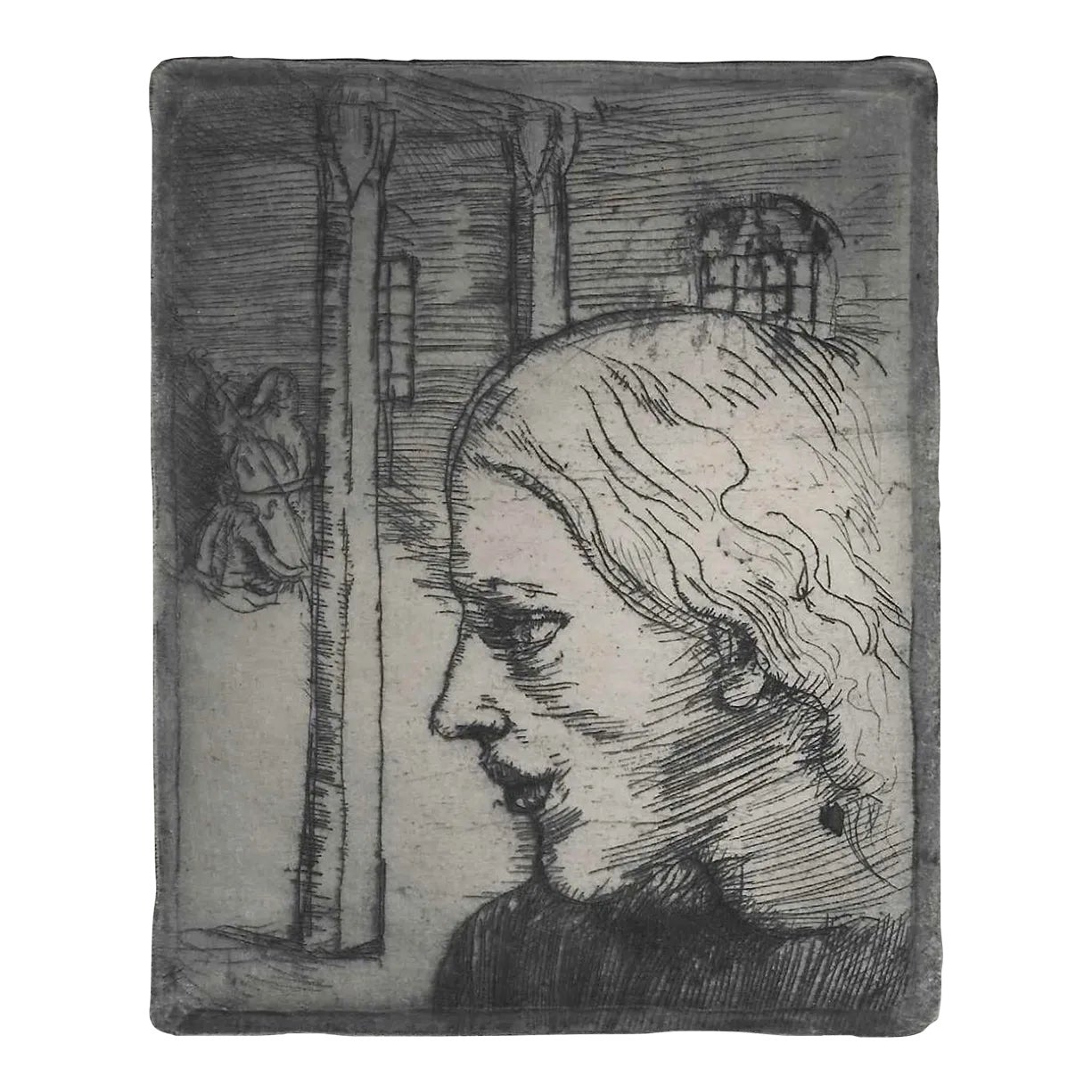 1920s Allen Lewis Portrait of a Lady Etching | Chairish