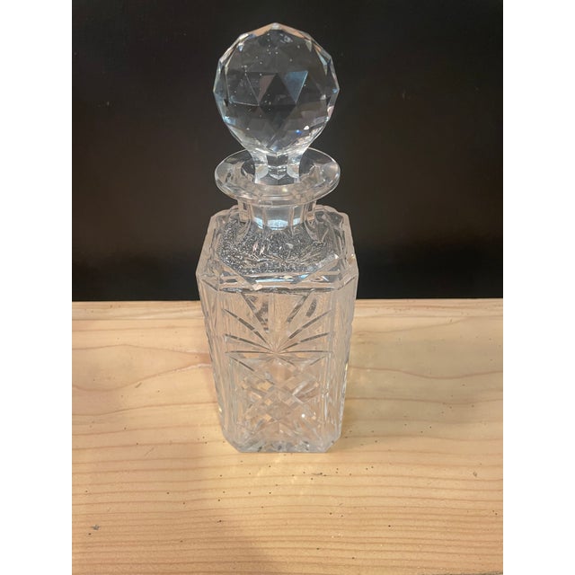 Vintage Cut Glass Decanter With Cut Glass Stopper | Chairish