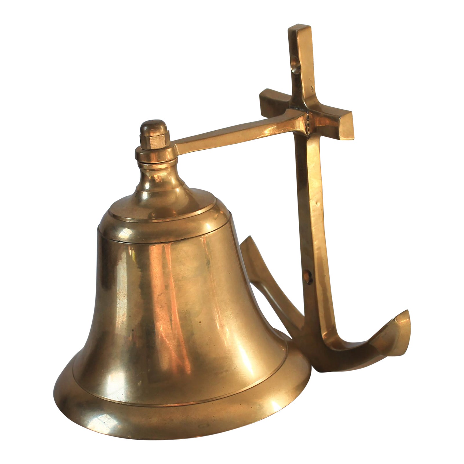 Nautical Brass Anchor Dinner Bell | Chairish