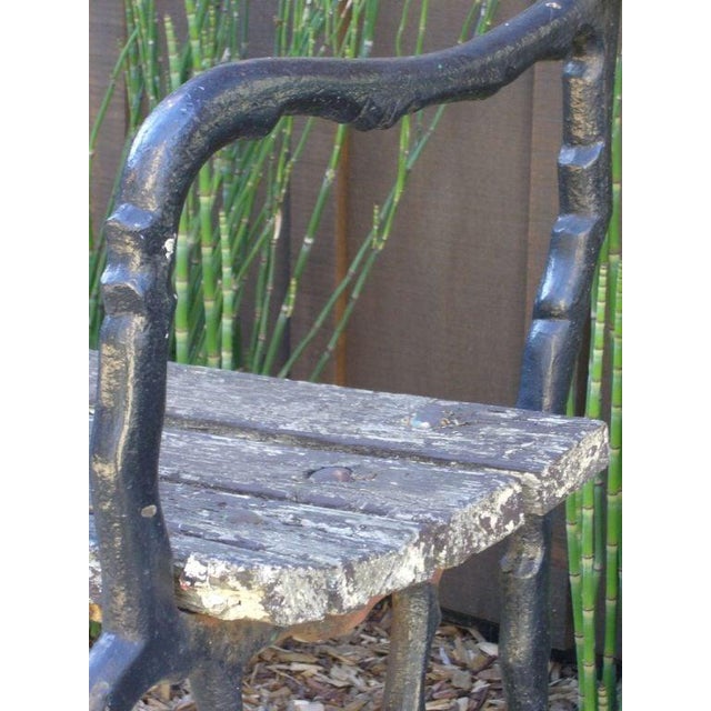 19th Century Vintage Iron and Wood Bench | Chairish