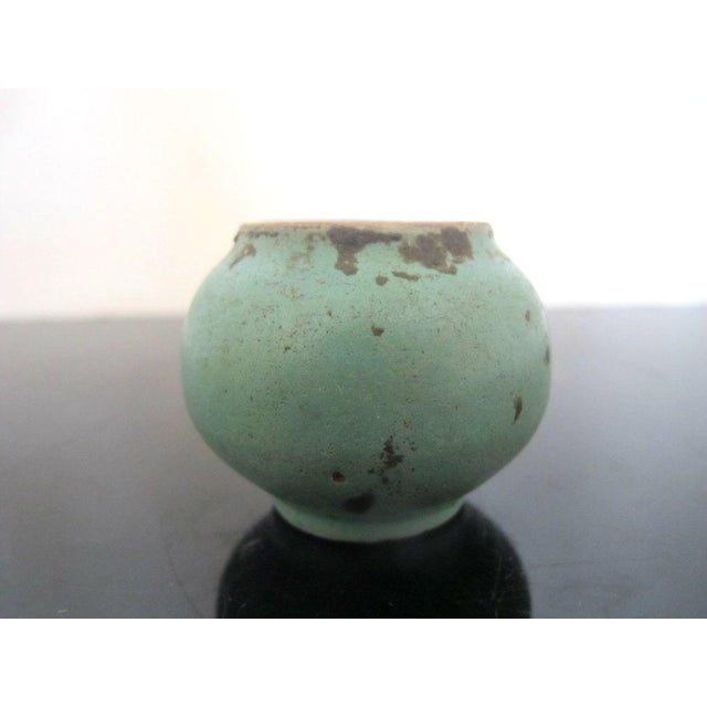 Southeast Asian Miniature Green Ceramic Pot W/Box | Chairish