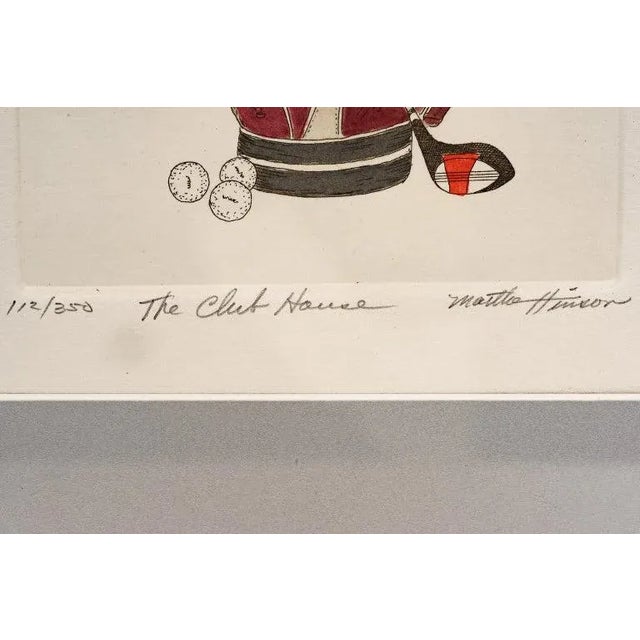 Late 20th Century Golf Motif Colored Etchings by Martha Hinson - a Pair ...