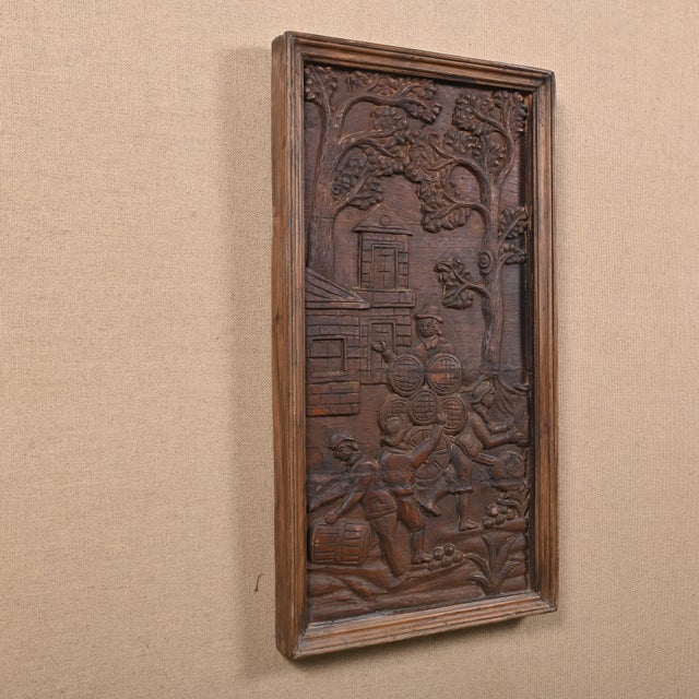 Vintage Handmade Carved Wood Panel | Chairish