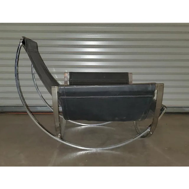 1970s Vintage Italian Curved Chrome Lounge Chair Attributed To Milo ...