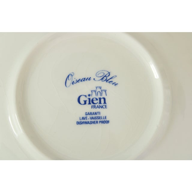 Gien France Earthenware Oiseau Blue Breakfast Saucers S/6 | Chairish