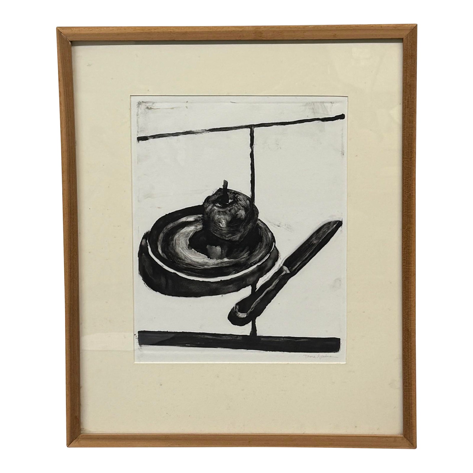 Tania Goodman Vintage Still Life With Apple Original Pen & Ink, Framed ...