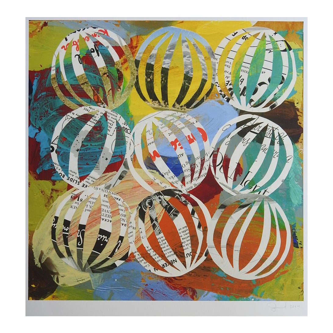 Contemporary Colorful Abstract Collage Print | Chairish
