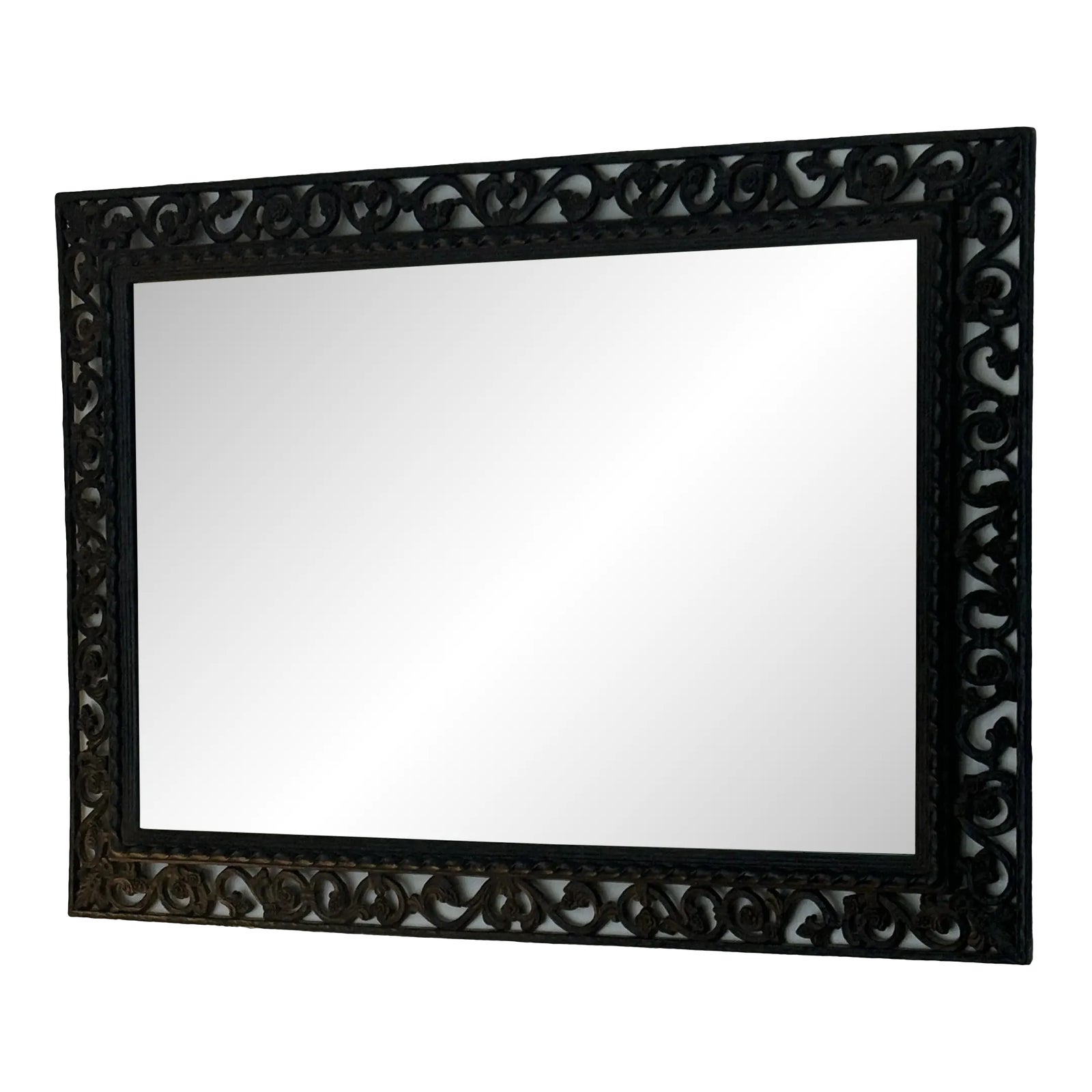 Mid Century Syroco 1964 Floral Design Mirror | Chairish