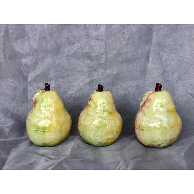 Vintage Ceramic Art Studio Pottery Pear Fruit Sculptures Set of 3 ...
