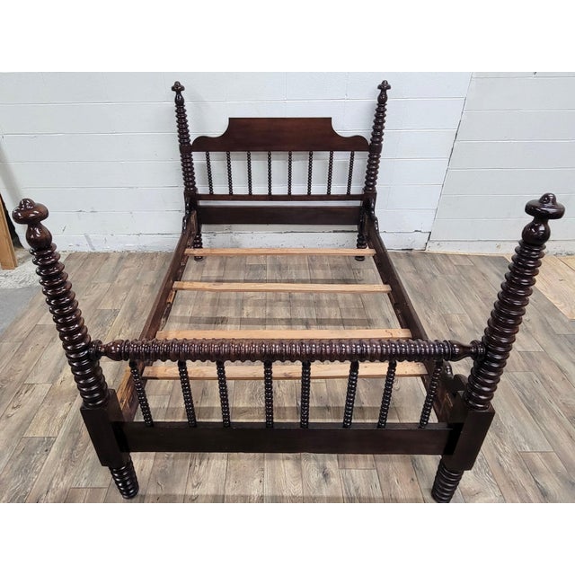 Vintage Full Size Jenny Lind Spindle Bed Spool Bed | Chairish