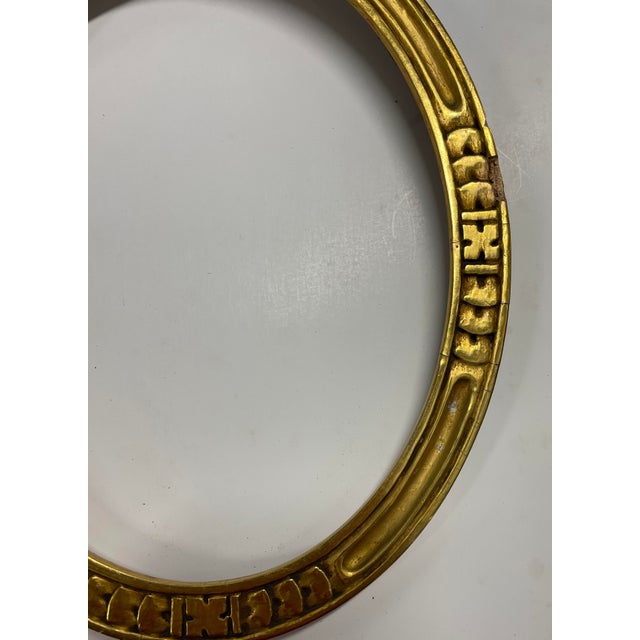 1920s Gilded Carved Arts and Crafts Oval Frame | Chairish