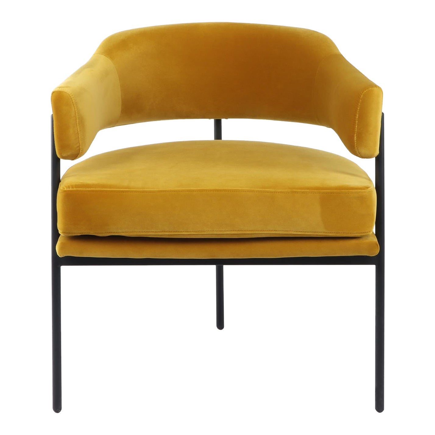 Velvet Modernist Accent Chair | Chairish