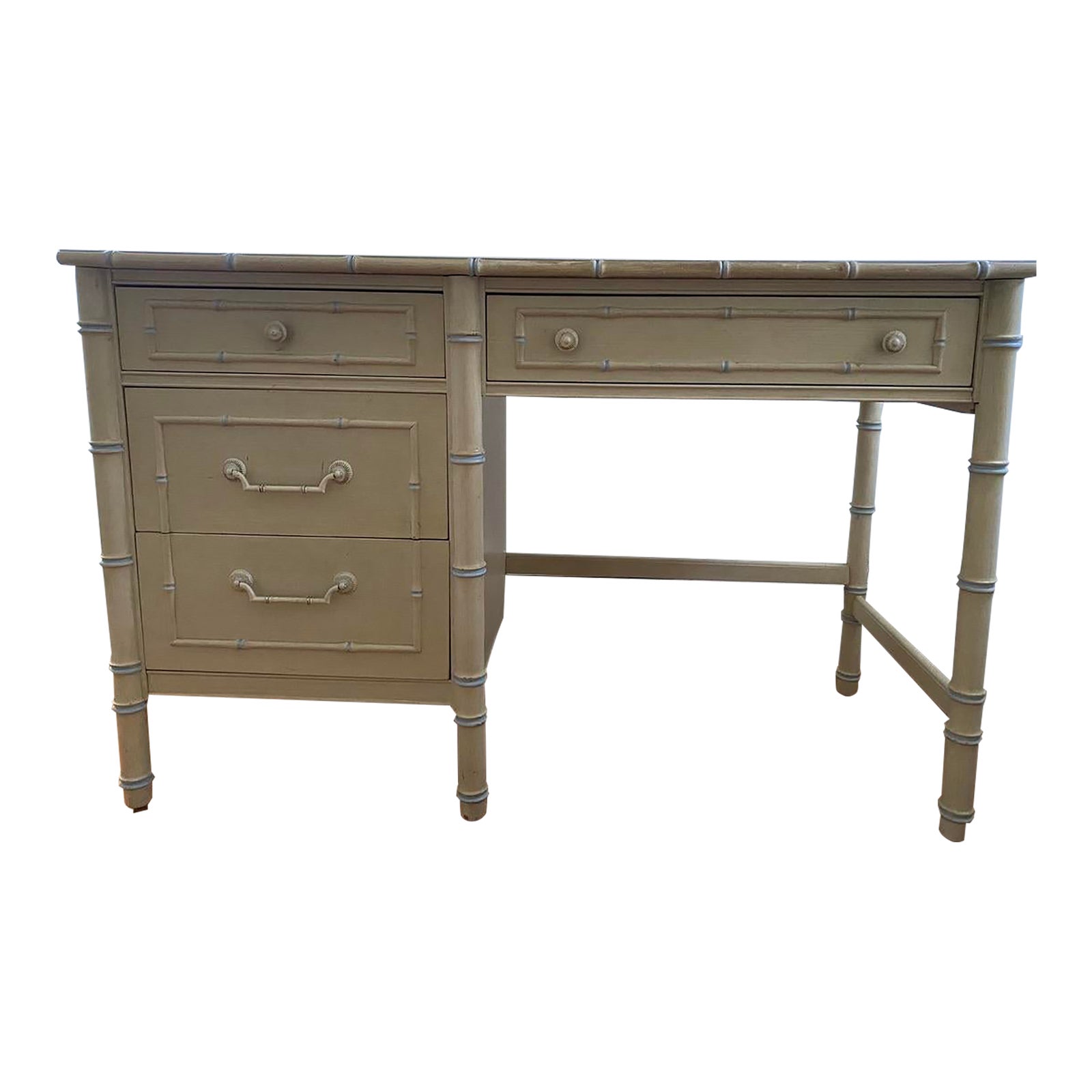 Thomasville Allegro Faux Bamboo Desk- Vintage 1960's | Chairish