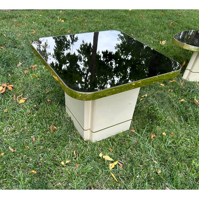 1980s Postmodern Mirrored Coffee and End Table Set of 3 | Chairish