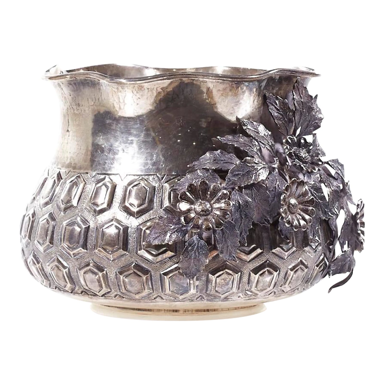 Hazorfim Sterling Silver .925 Floral Bowl | Chairish
