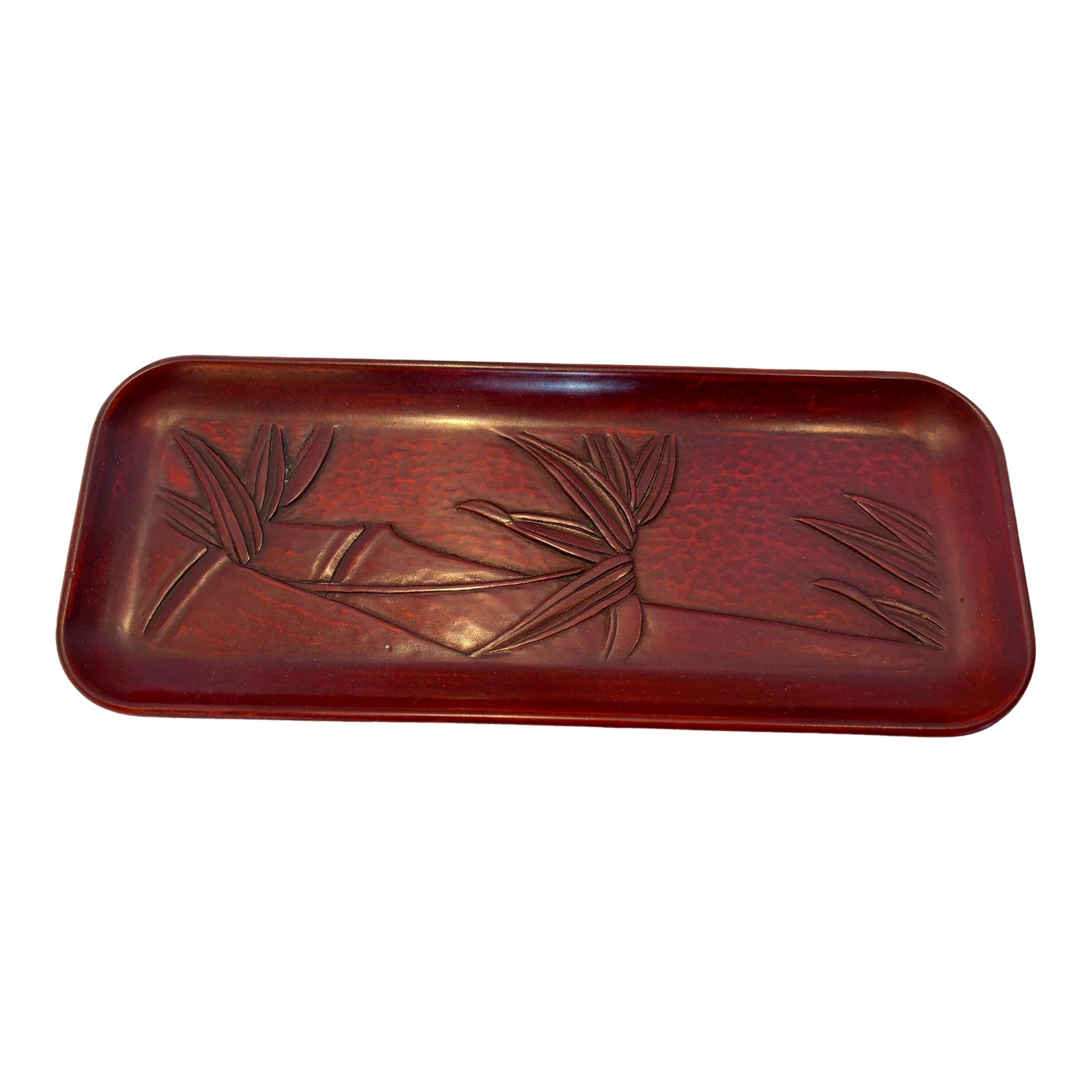 Mid 20th Century Japanese Kamakura-Bori Wood Carving Lacquered Tray ...