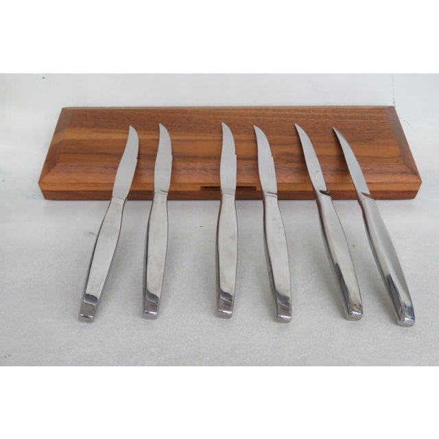 Oneida Frostfire Community Stainless Serrated Steak Knife Set Walnut ...