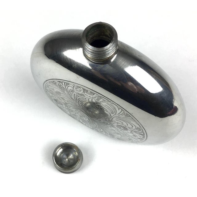 Vintage 1980s Sheffield English Pewter Round Flask | Chairish