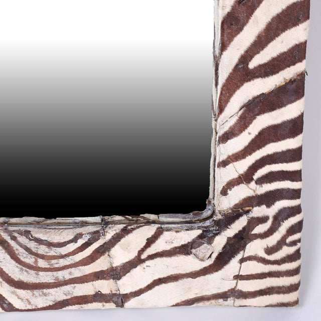 Midcentury Zebra Hide Mirror | Chairish