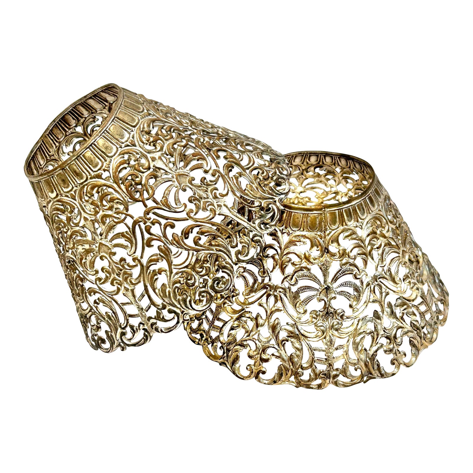 Vintage Brass Ornate Filigree Lamp Shades - a Pair | Chairish