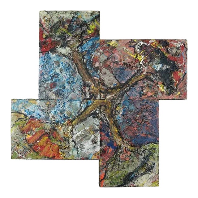Michael David, Large Michael David Abstract Expressionist Encaustic ...
