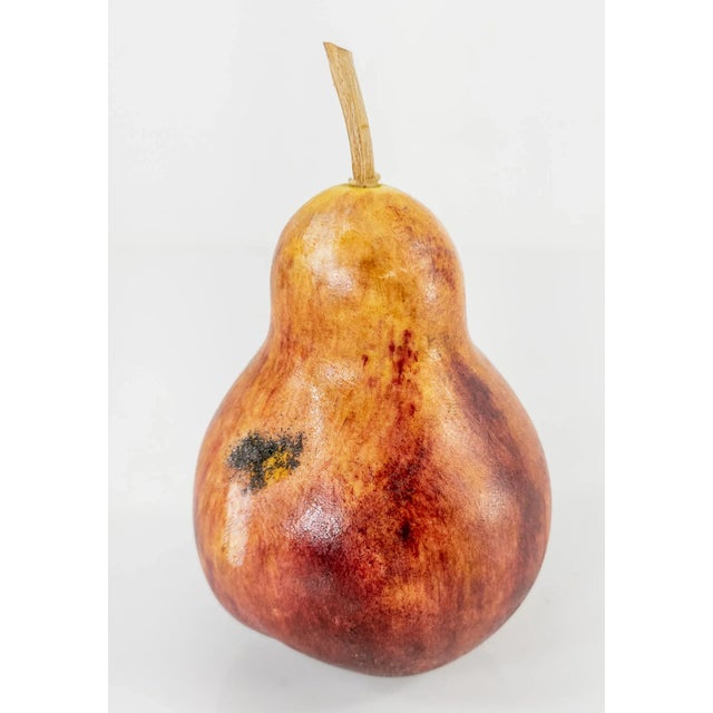 Mid 20th Century Carved Alabaster Stone Decorative Fruit Pear | Chairish